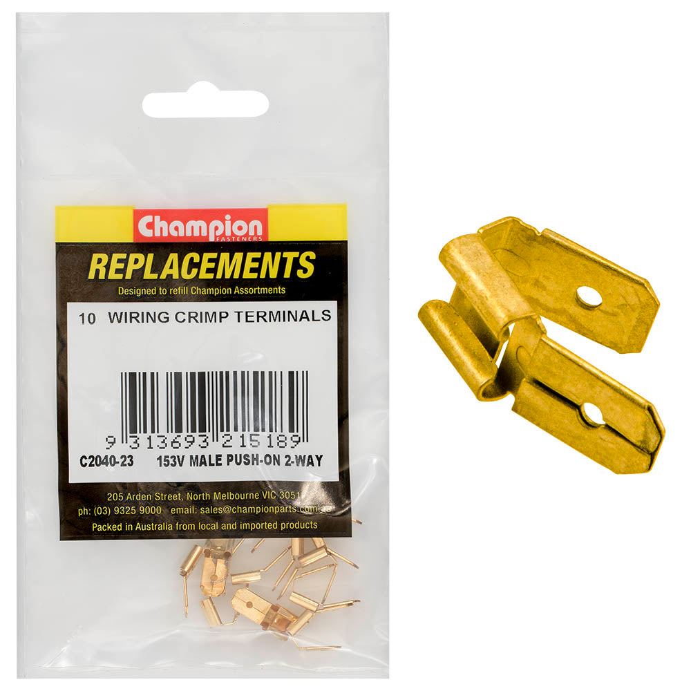 Champion Male Push-On 2-Way Connector -10pk – HJ PHILLIPS